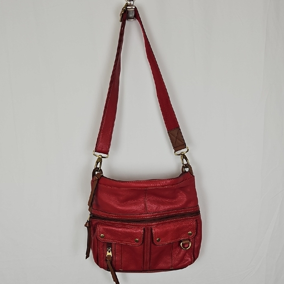Fossil | Bags | Fossil Red Leather Crossbody Bag | Poshmark